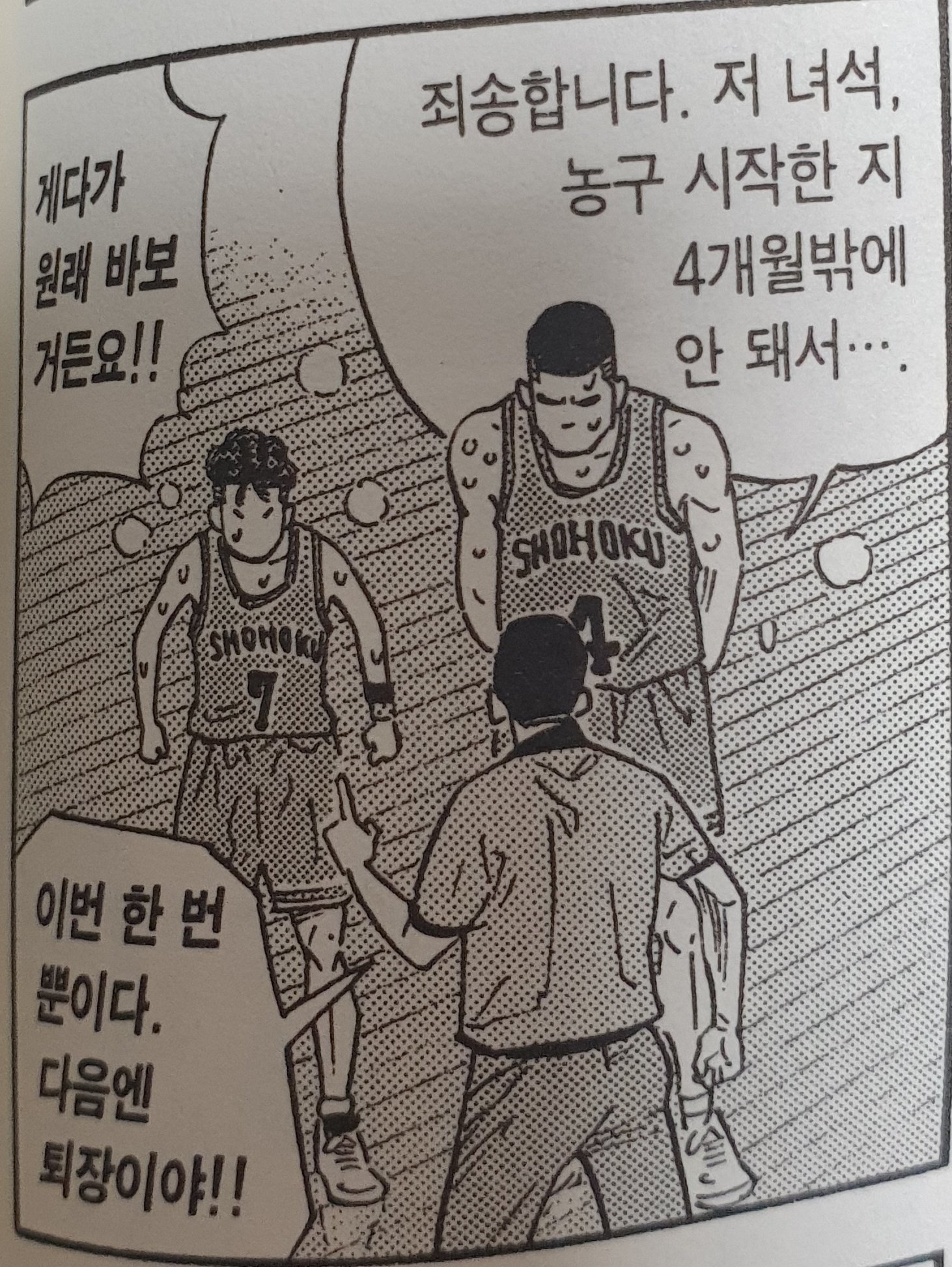 해연갤 애니 슬램덩크 강백호 때문에 사과하러 다니는 주장과 차기주장