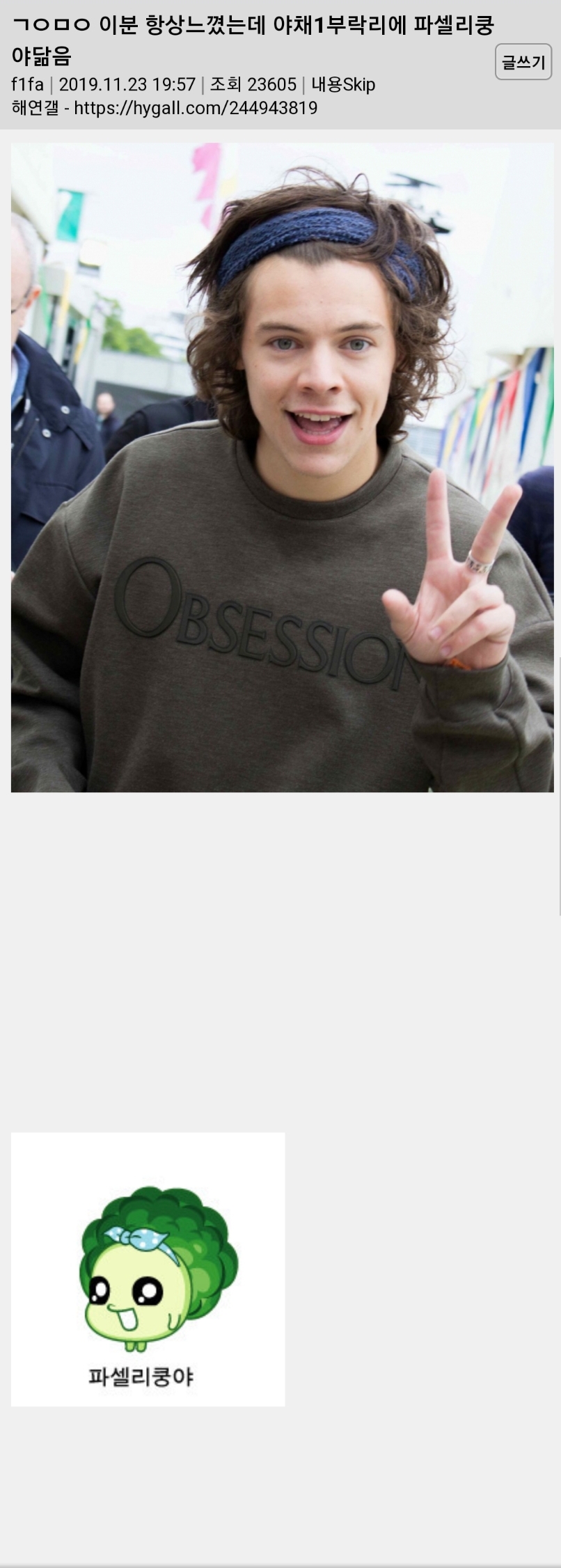해연갤 해숙이 파슬리쿵야 닮았다는거 존웃